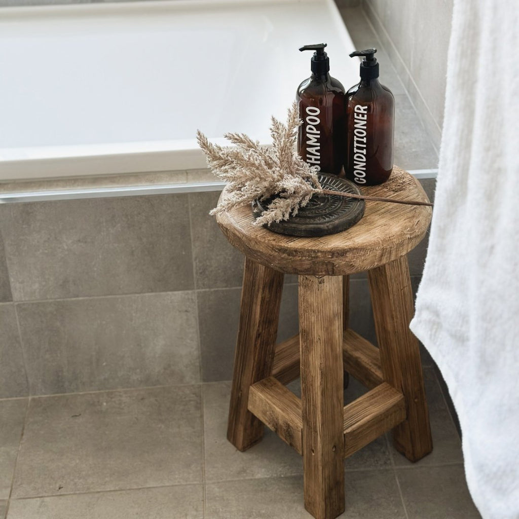 Rustic stool for bathroom store